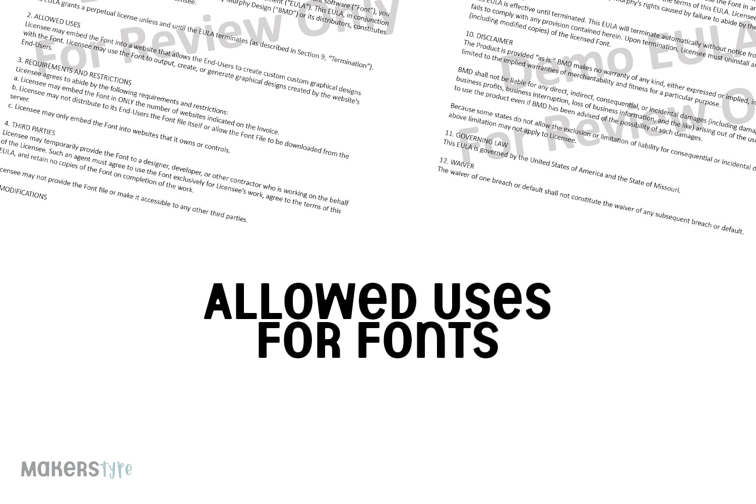 Allowed Uses For Fonts MakersType - MakersType